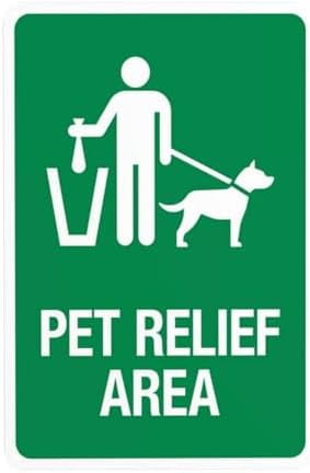 Pet Relief Area With Man Walking His Dog Symbol Warning Sign, No Dog ...