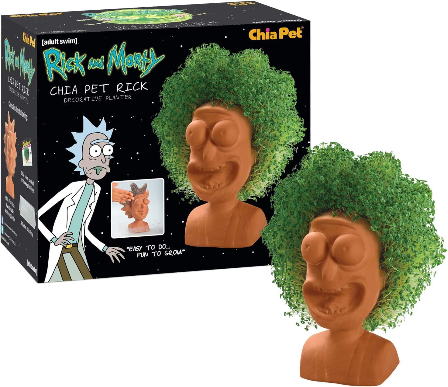 Pet Rick & Morty - Rick with Seed Pack, Decorative Pottery Planter ...