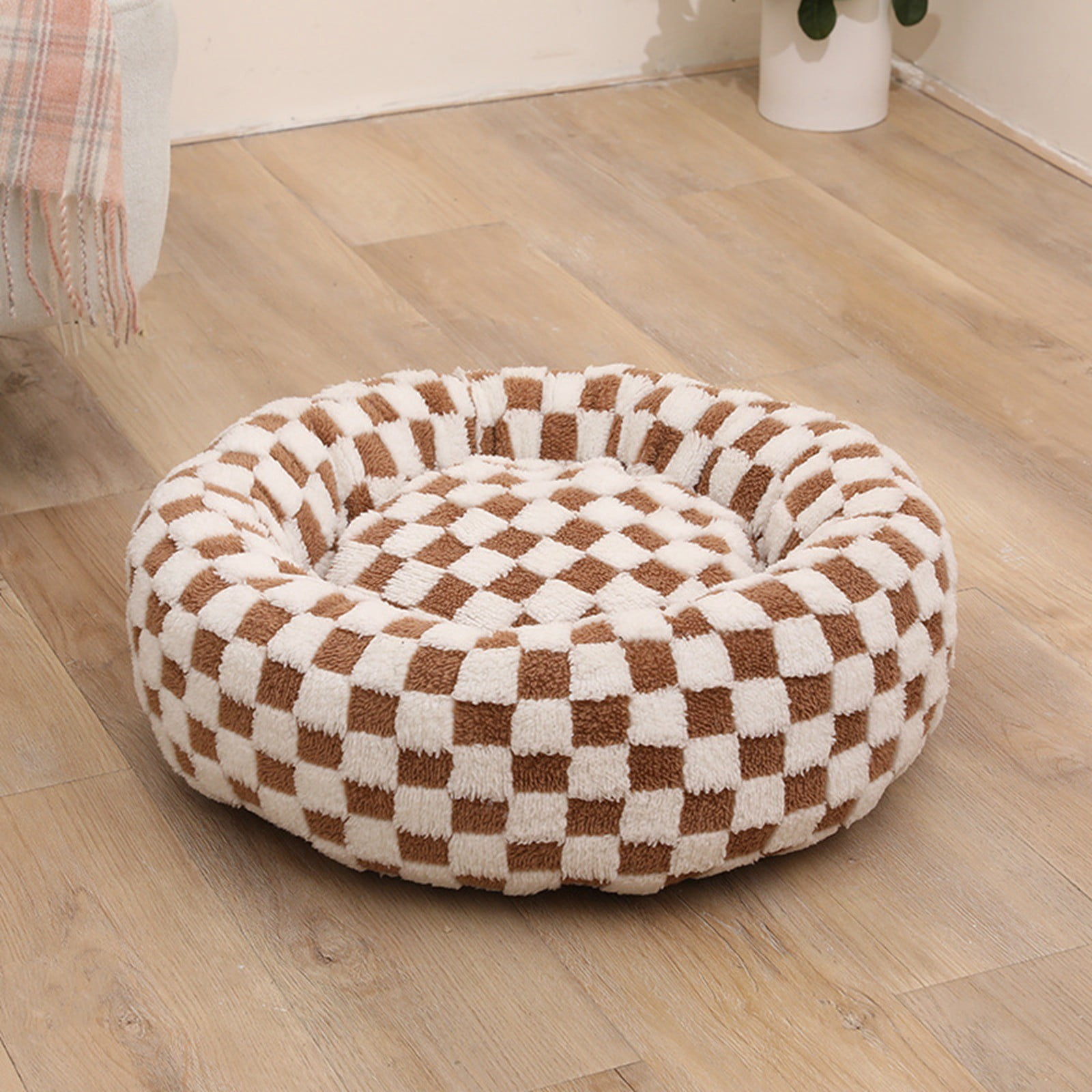 Pet Round All-Season Dog and Cat Bed for Resting and Sleeping Warm Cozy ...