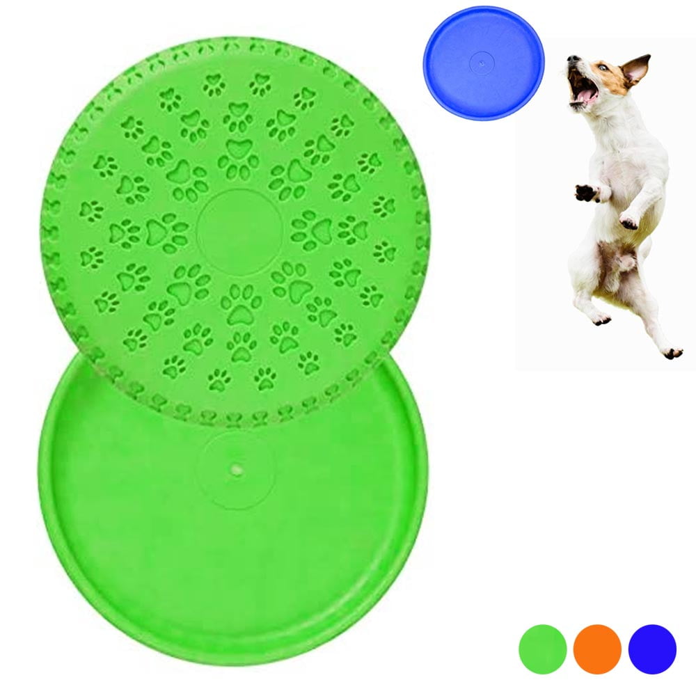 Pet Rubber Flying Disc 9" Catch Dog Fetch Toy Play Exercise Garden ...