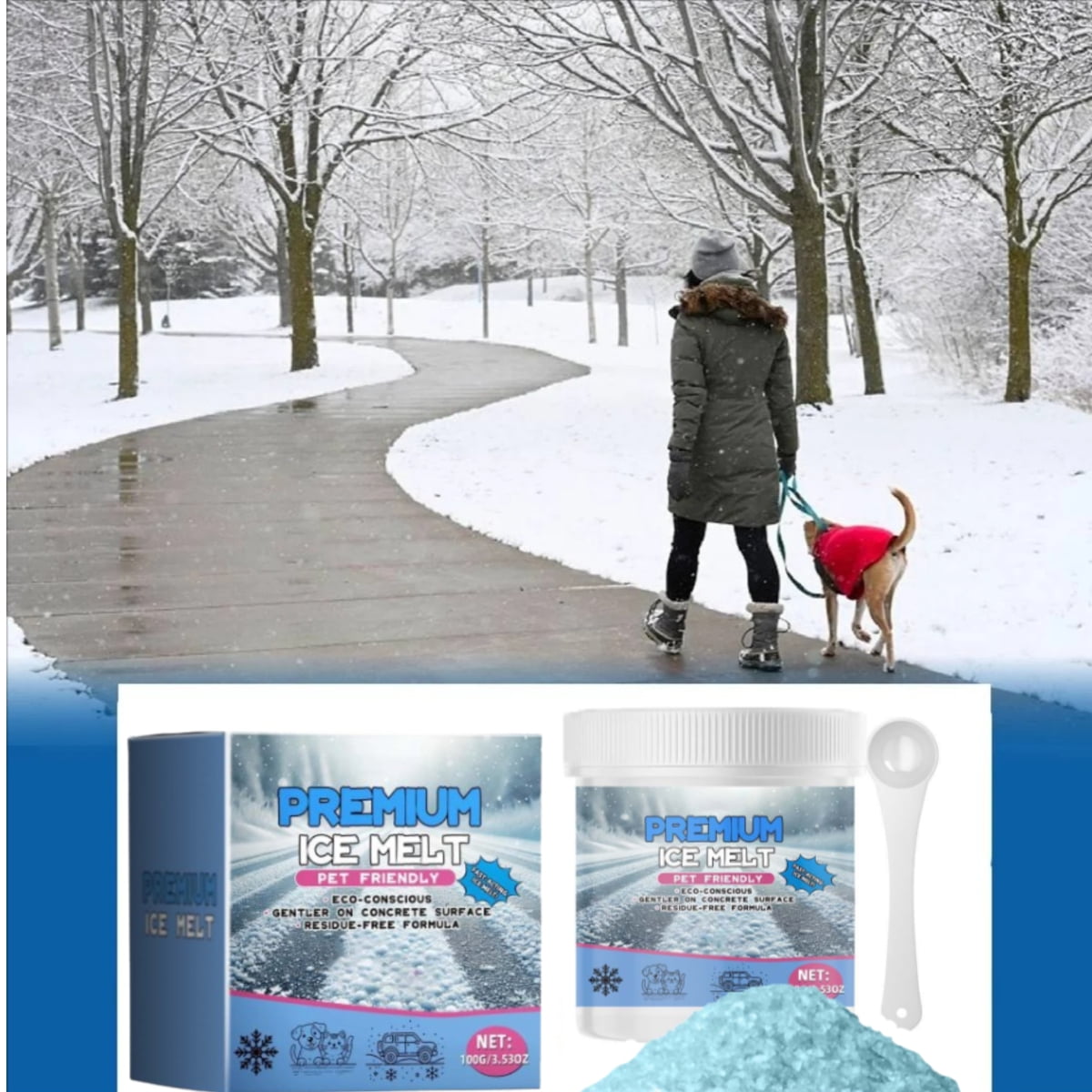 Pet Safe Ice Melt, Pet Friendly Ice Melt, 100G Snow Salt Ice Melt Pet ...