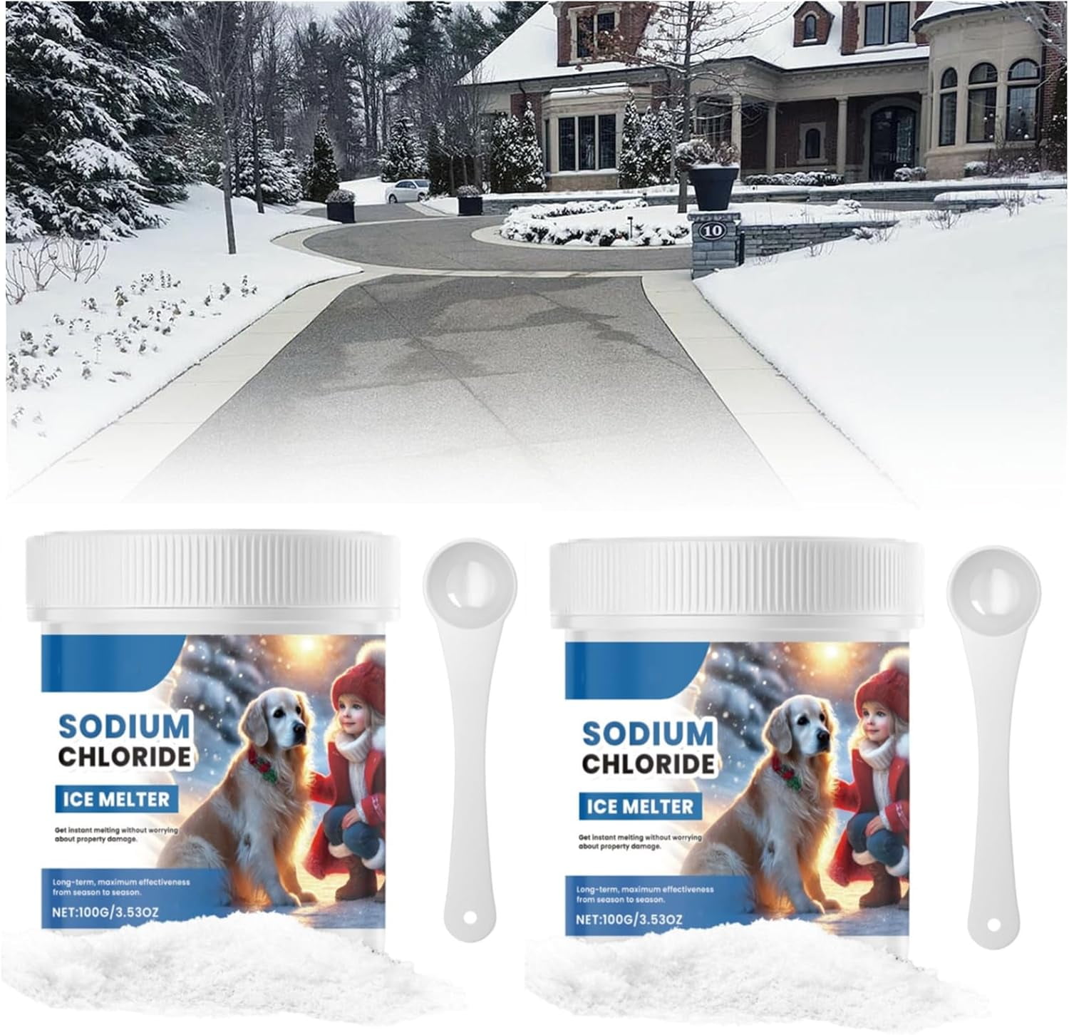 Pet Safe Ice Melt, Ice Melt Safe for Pets & Surfaces, Snow Salt Ice ...