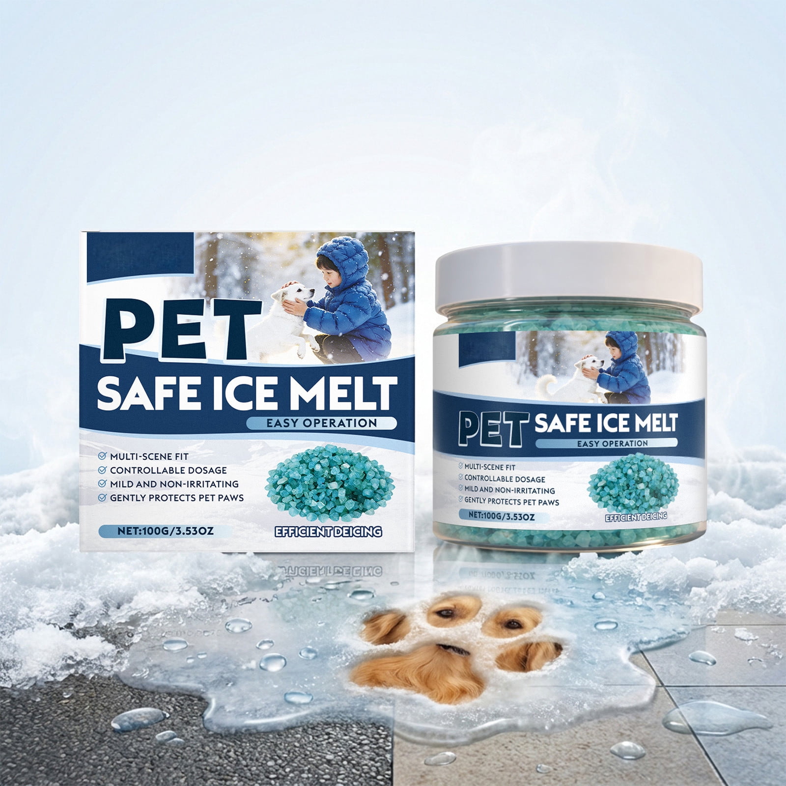 Pet Safe Ice Melt Safe for Concrete, Ice Melter for Car, 100g Driveway ...