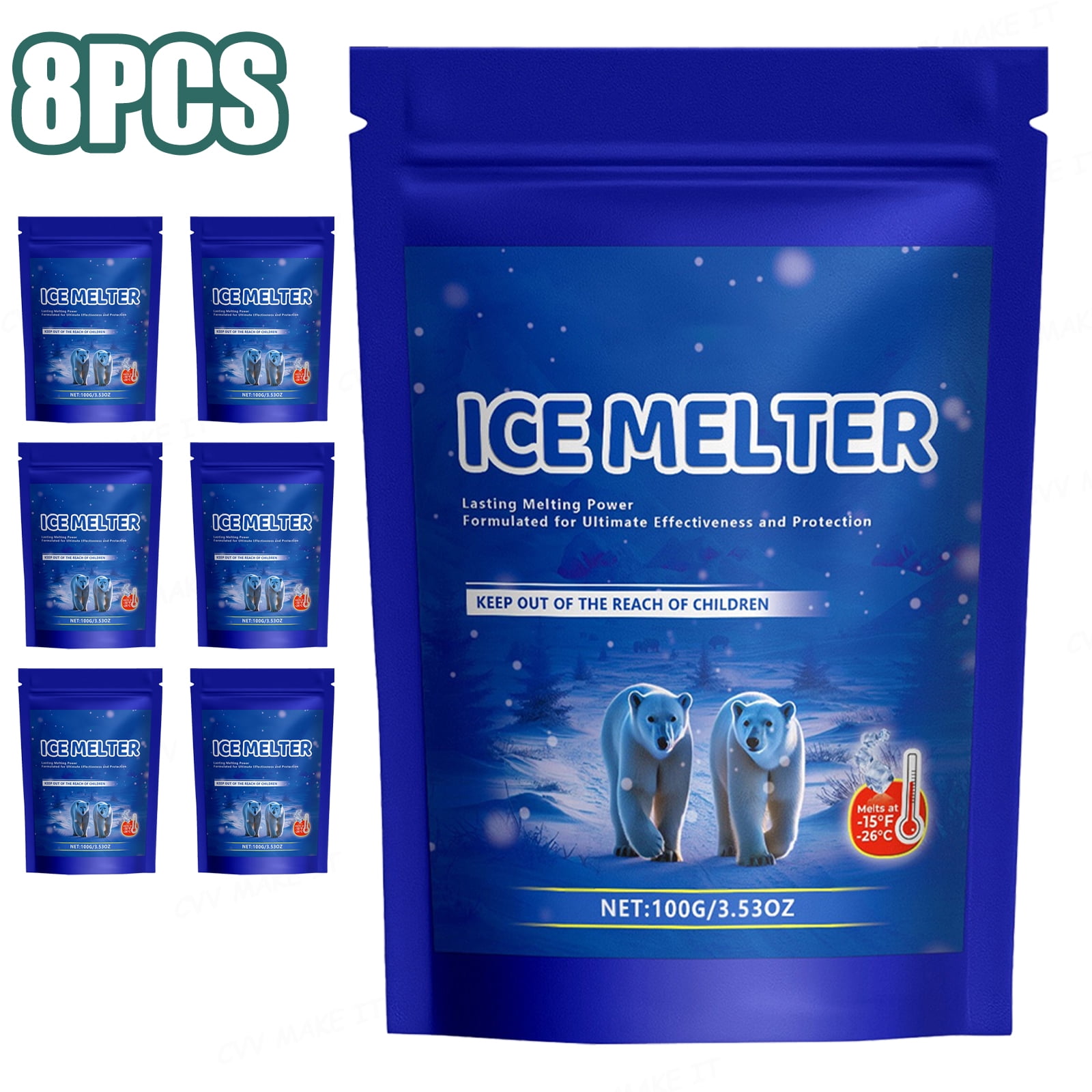 Pet Safe Ice Melt Salt 100g Portable Pack Fast Acting Ice Melter for ...