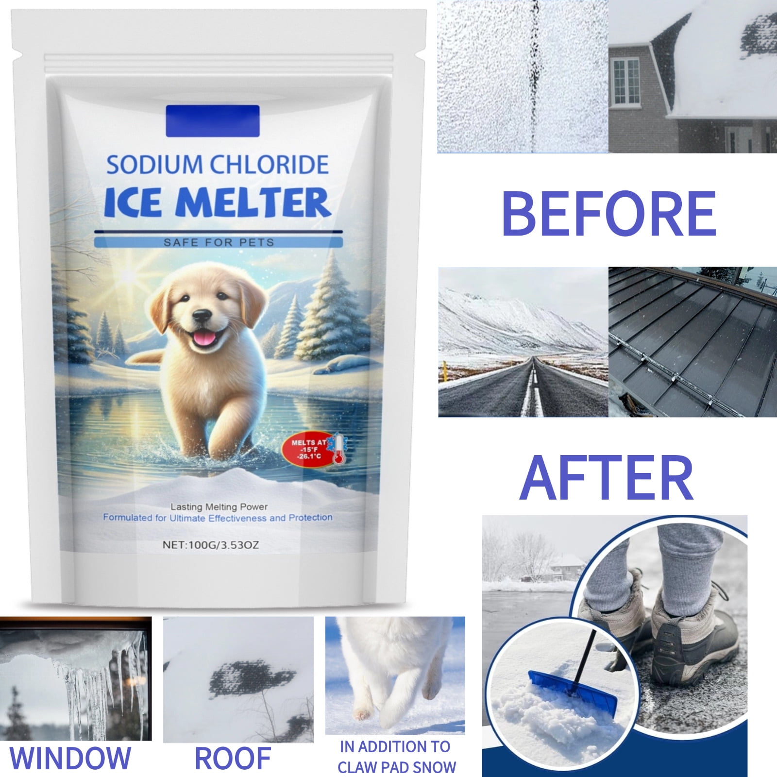 Pet Safe Ice Melter–Safe Paw Ice Melt, No Concrete Damage, Effective ...