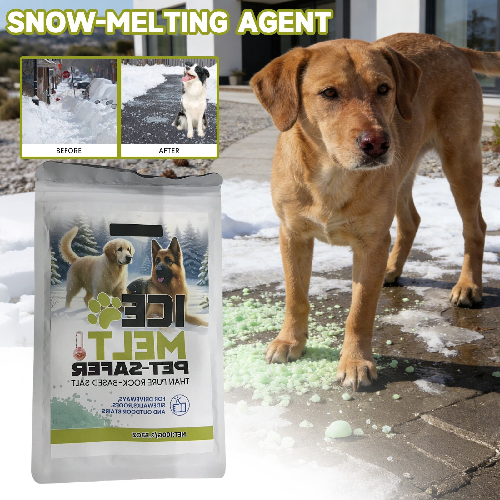 Pet Safe Sidewalk Salt, 100g Fast Acting Ice Melt, Driveway Salt Safe ...