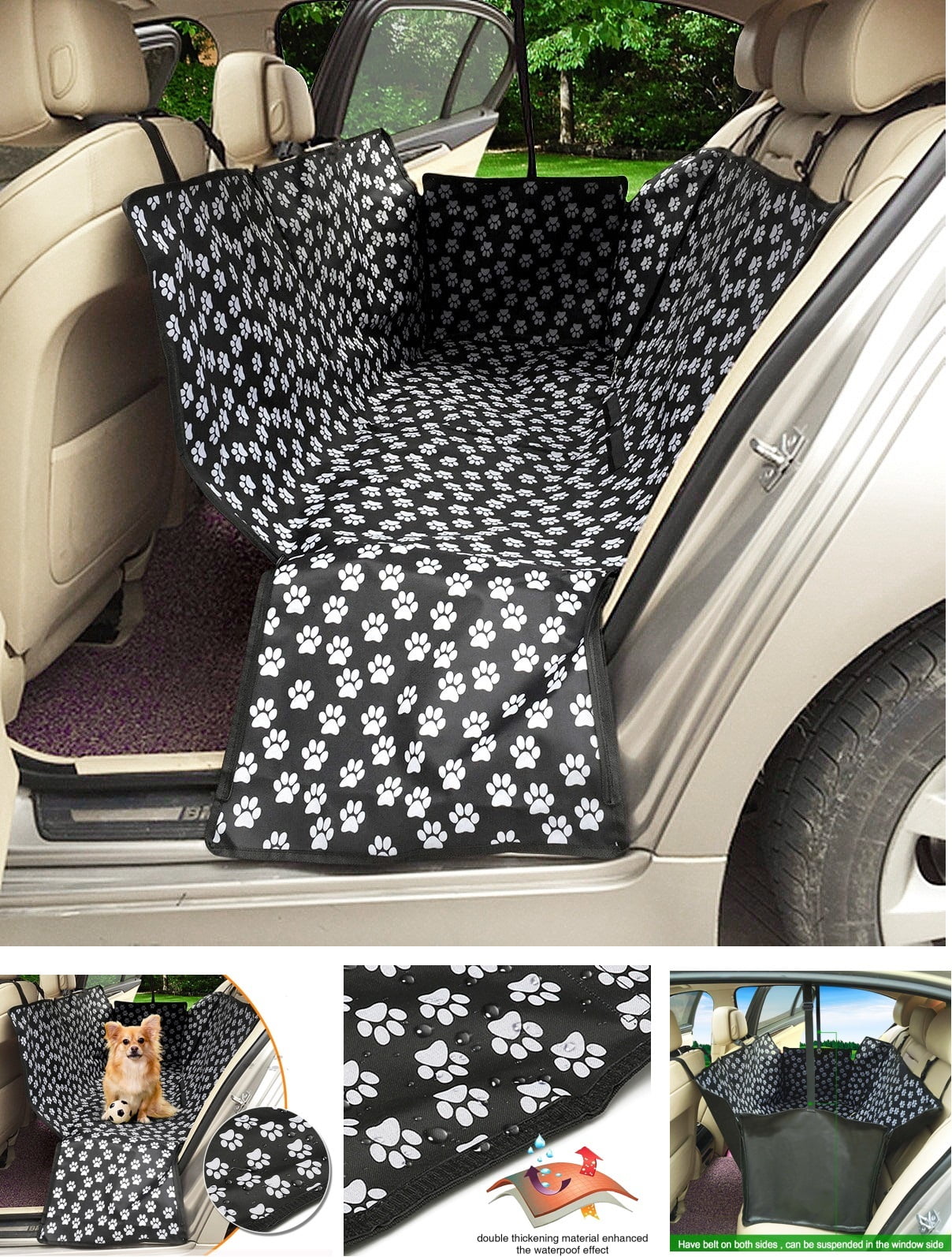 Pet Safety Cover Mat for Car Rear Back Seat Cover Waterproof Dog Mat ...