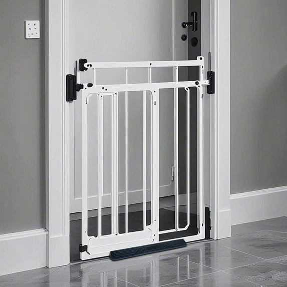 Pet Safety Gate with Tripping Deflector, Adjustable Width Pet Isolation ...