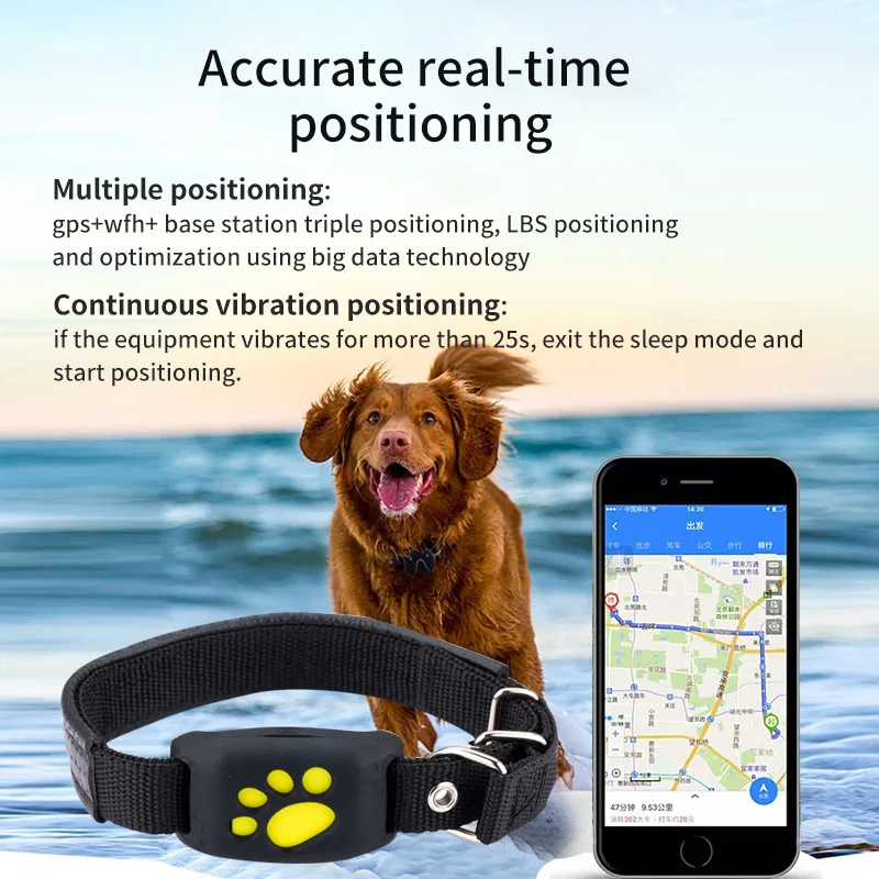 Pet Safety collar GPS locator to prevent dog and cat loss IP67 Smart ...