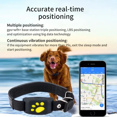 Cat Dog Collar GPS Tracking IP65 Waterproof Voice Calling Mini Locator ...