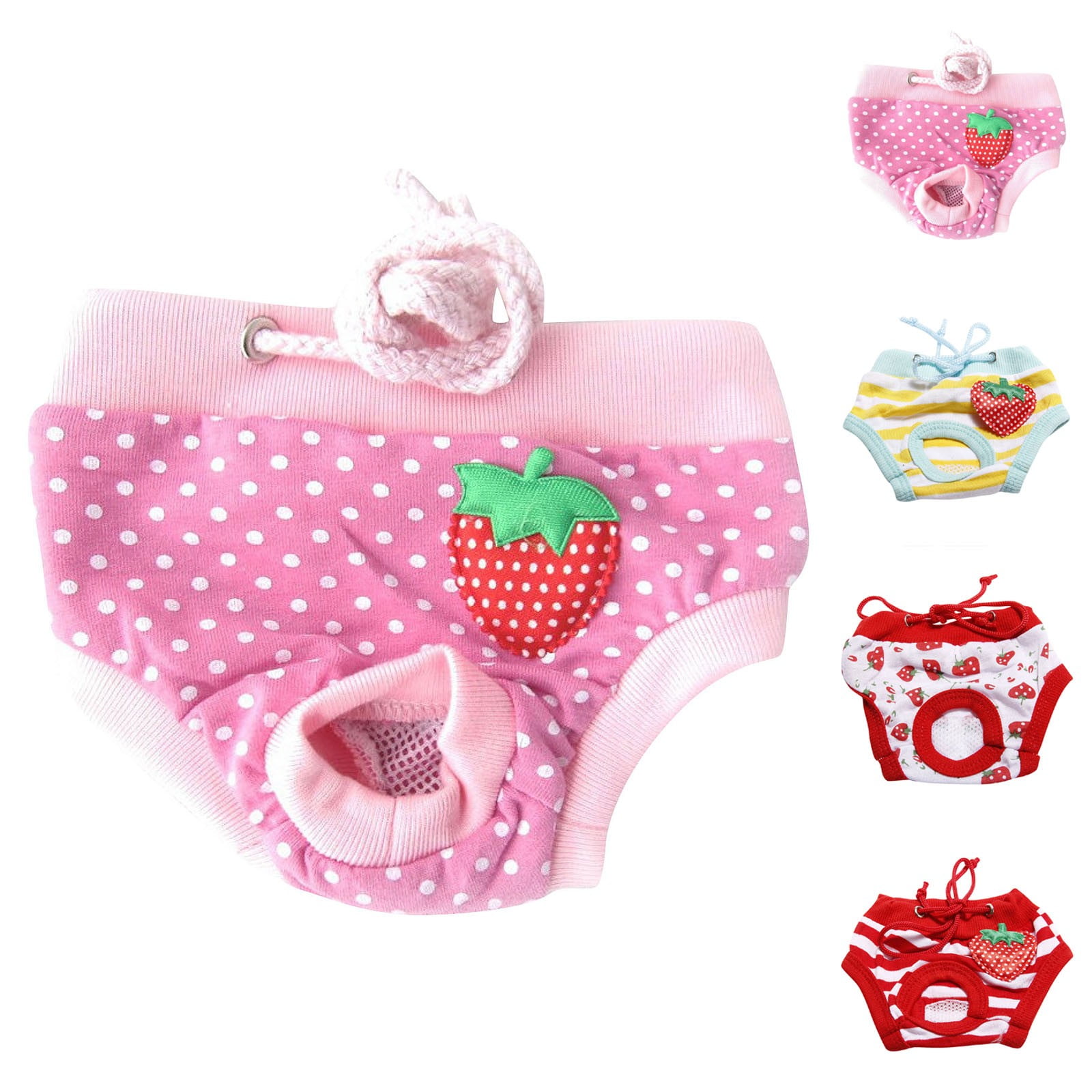Pet Sanitary Pants - Absorbent Washable Dog Diapers with Cute Prints ...