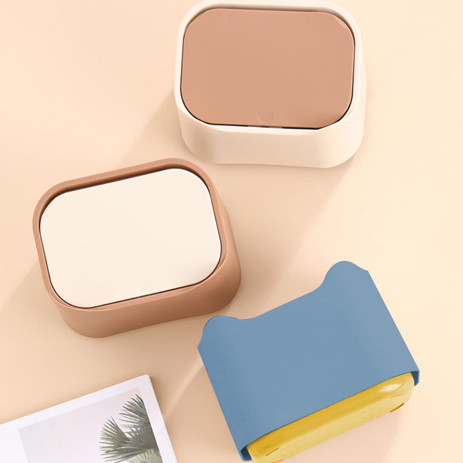 Pet Scooping Litter Bin, One-Click Opening Cat Litter Box with ...