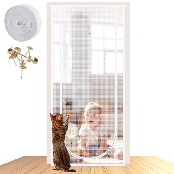 Pet Screen Door Thickened Cat Resistant Mesh Screen Door for Living ...