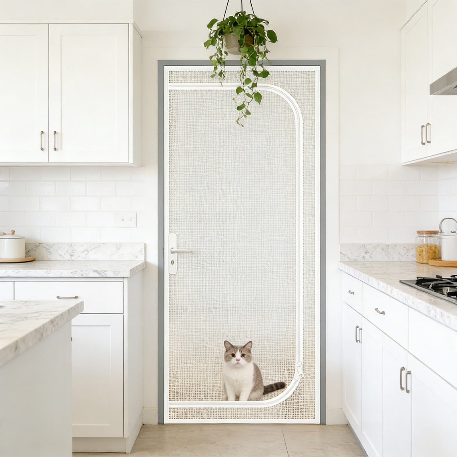 Pet Screen Door Thickened Cat Resistant Mesh Screen Door for Living ...