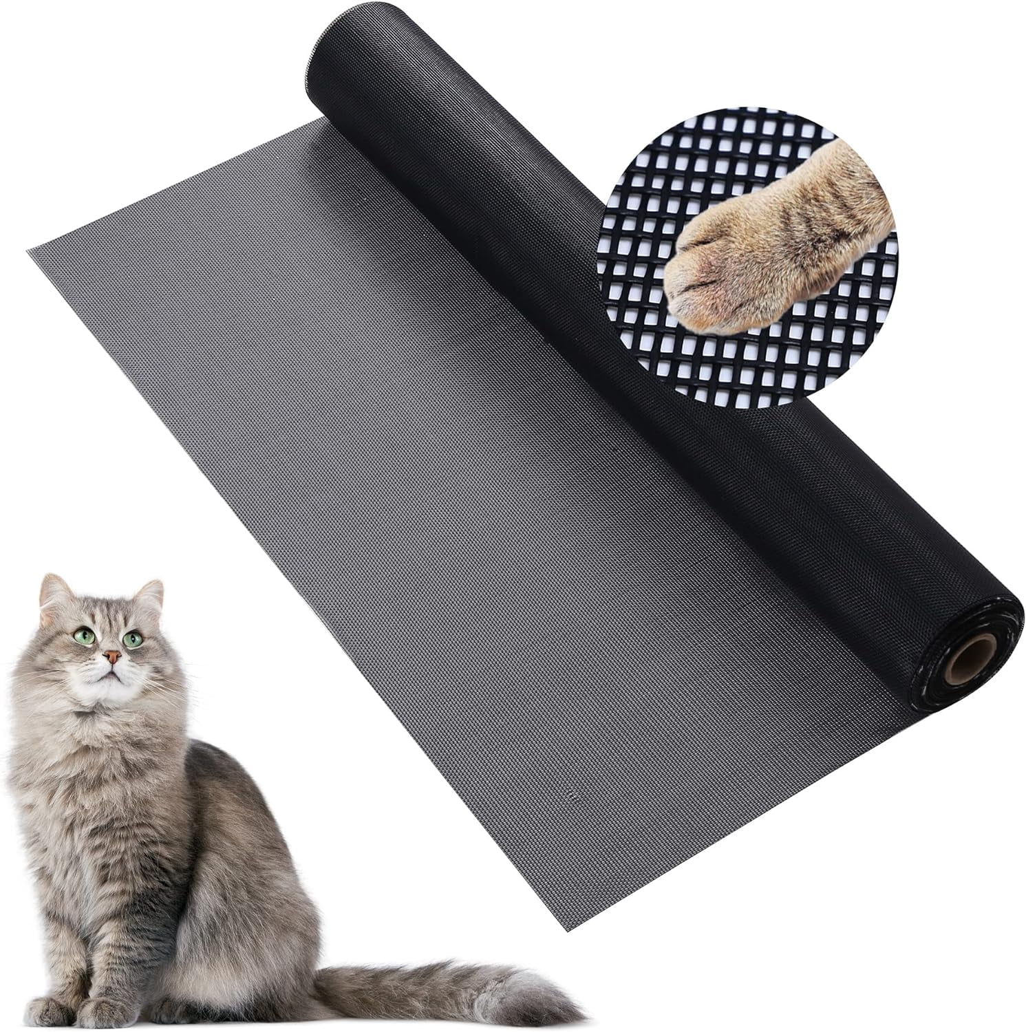 Pet Screen Replacement Door Repair Kit 72'' x 2 Feet Thicken Charcoal ...