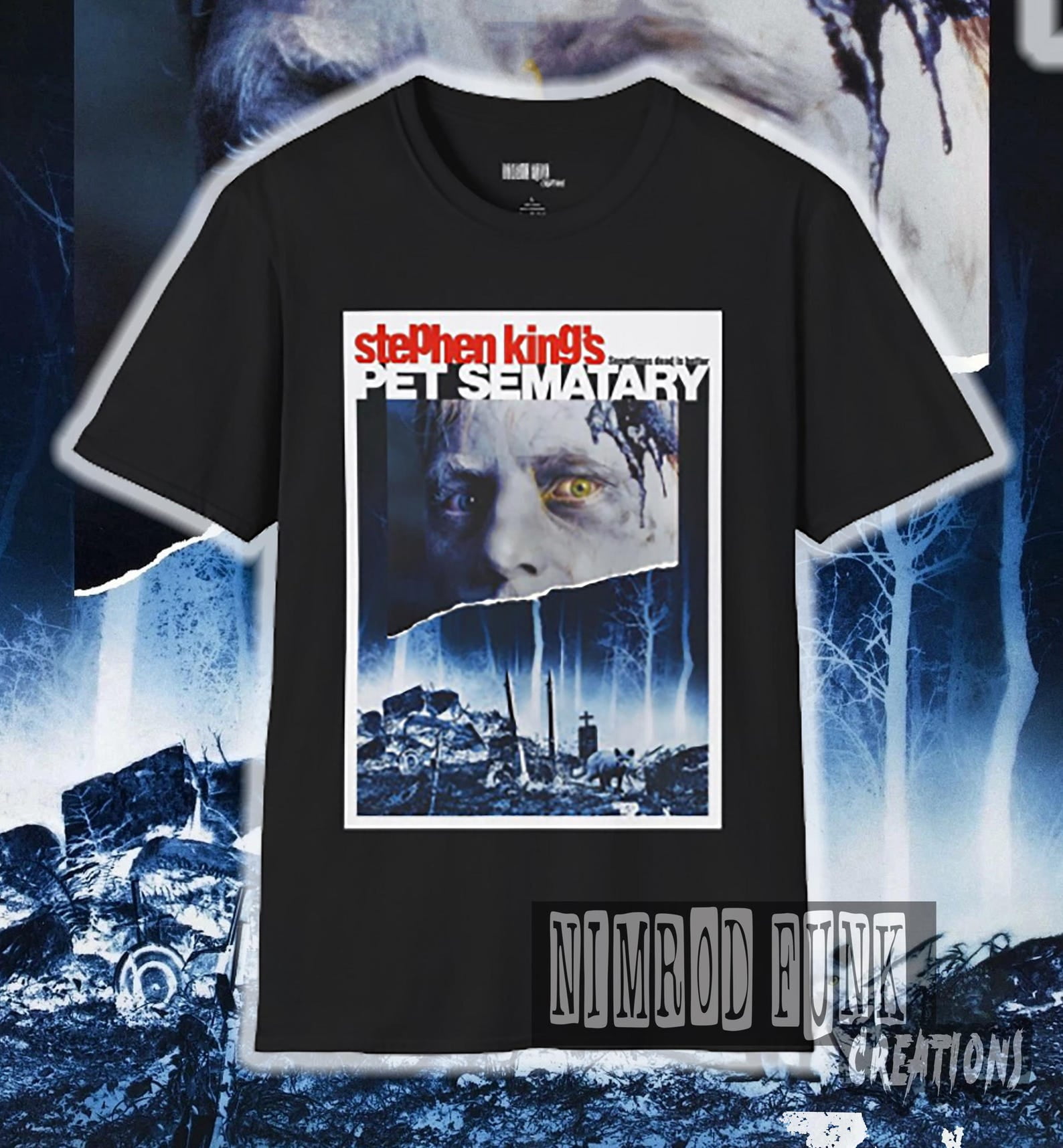 Pet Sematary Horror Movie 1989 T-Shirt, Classic Cult Horror Film Retro ...
