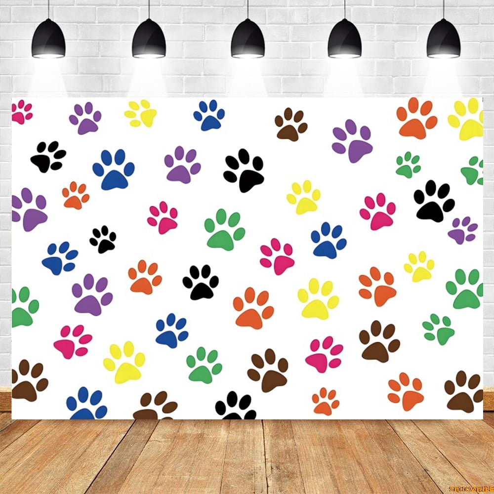 Pet Shop Theme Photographic Backdrop Animal Cartoon Cats Dog Paw ...