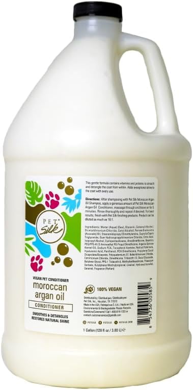 Pet Silk Vegan Moroccan Argan Oil Conditioner, Beneficial for Pets That ...