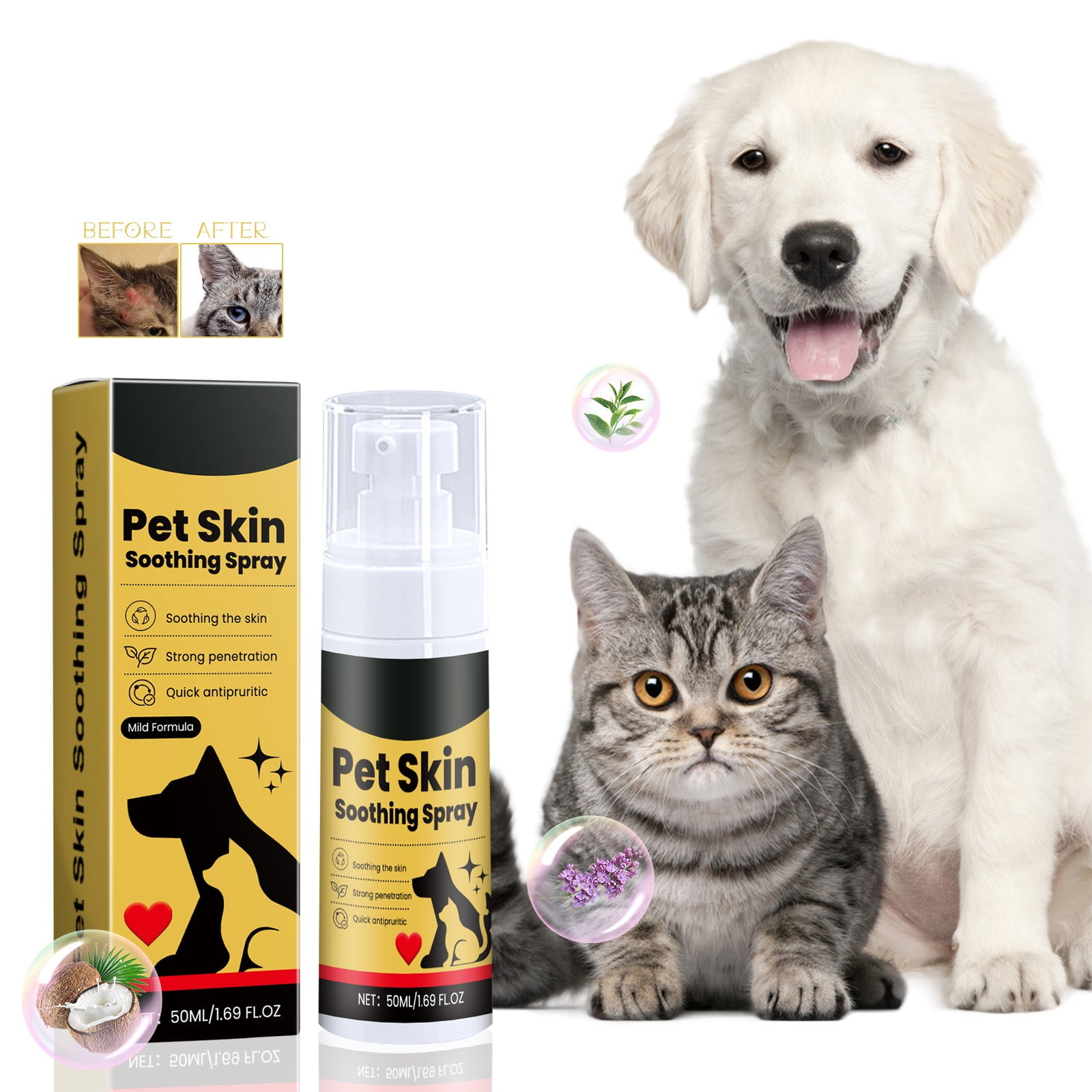 Pet Skin Treatment Spray for Dogs and Cats - Nature Soothing Solution ...