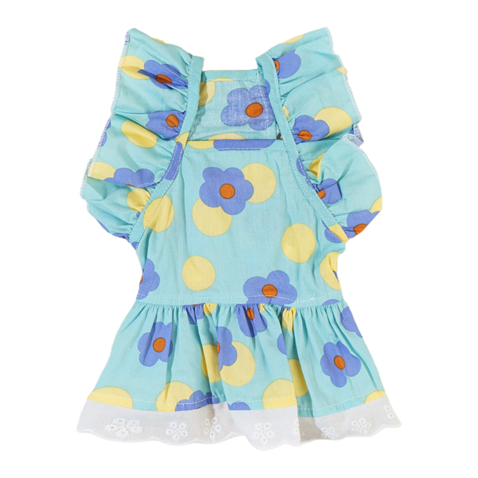 Pet Skirt Pet Dress Floral Printing Fly Sleeves Cat Cotton Dress Summer ...