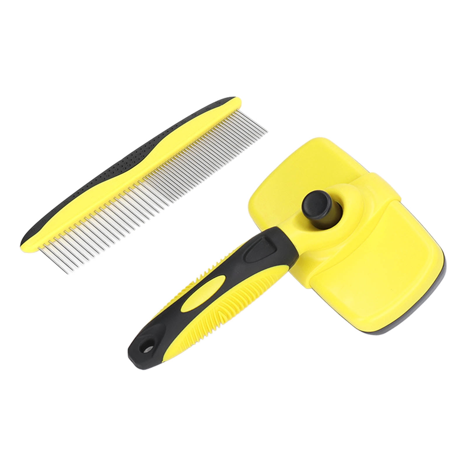 Pet Slicker Brush Comb Self Cleaning Buttons Remove Floating Hair ...