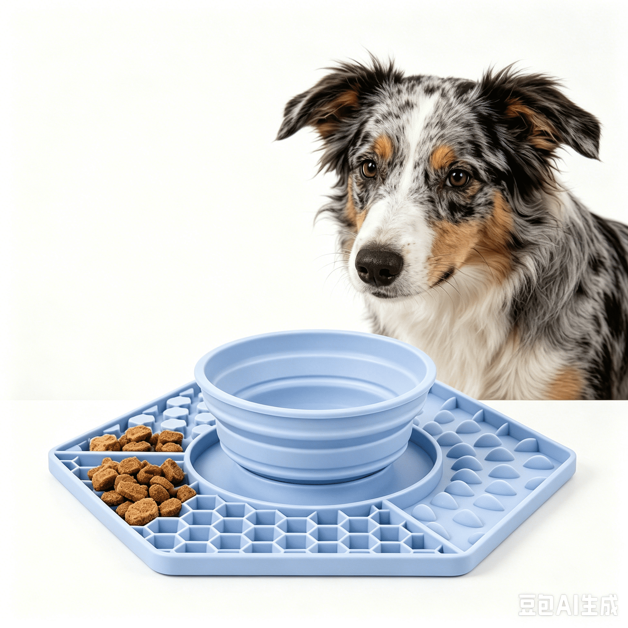 Pet Slow Feeder Bowl Lick Mat with Collapsible Bowl for Dog & Cat ...