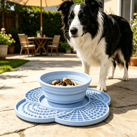 Pet Slow Feeder Bowl Lick Mat with Collapsible Bowl for Dog & Cat ...