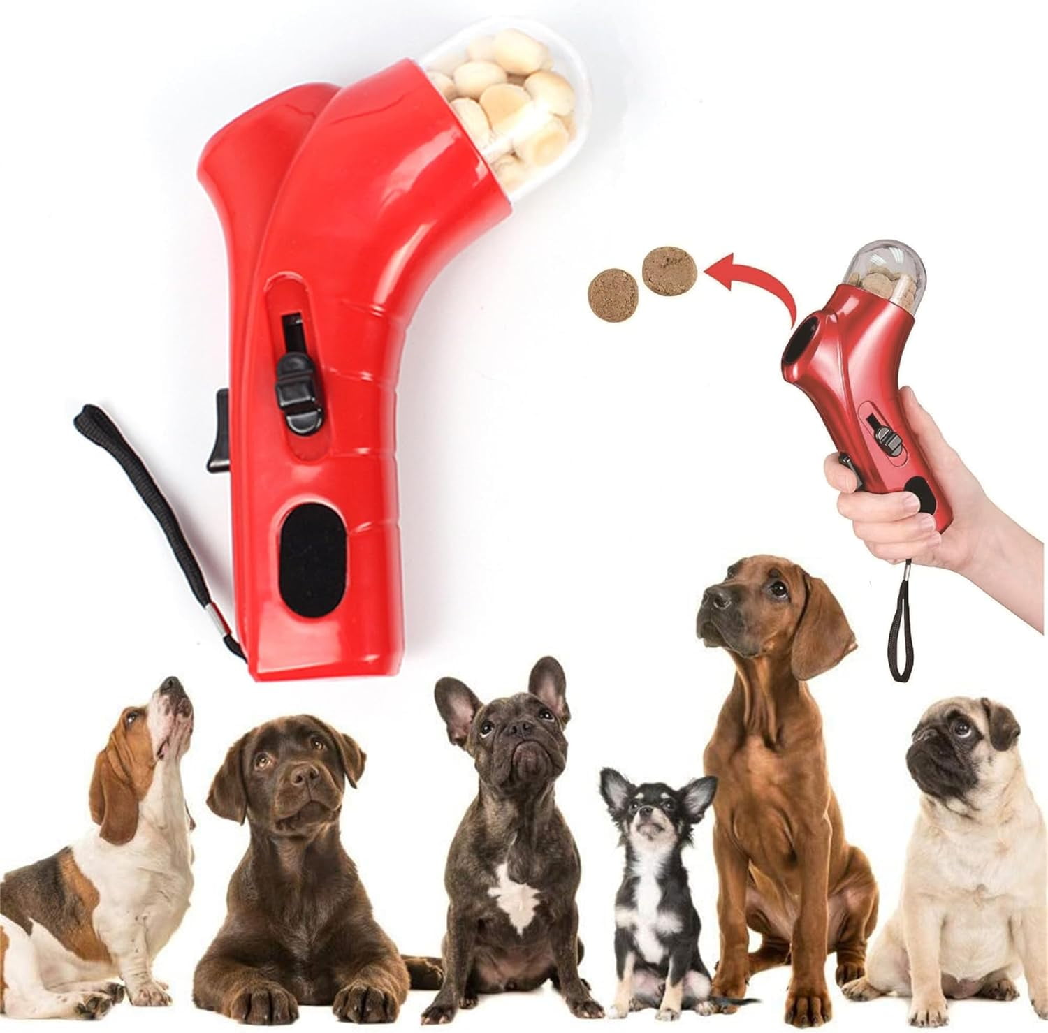 Pet Snack Launcher Thrower, Pet Treat Launcher, Ejecting Interactive ...