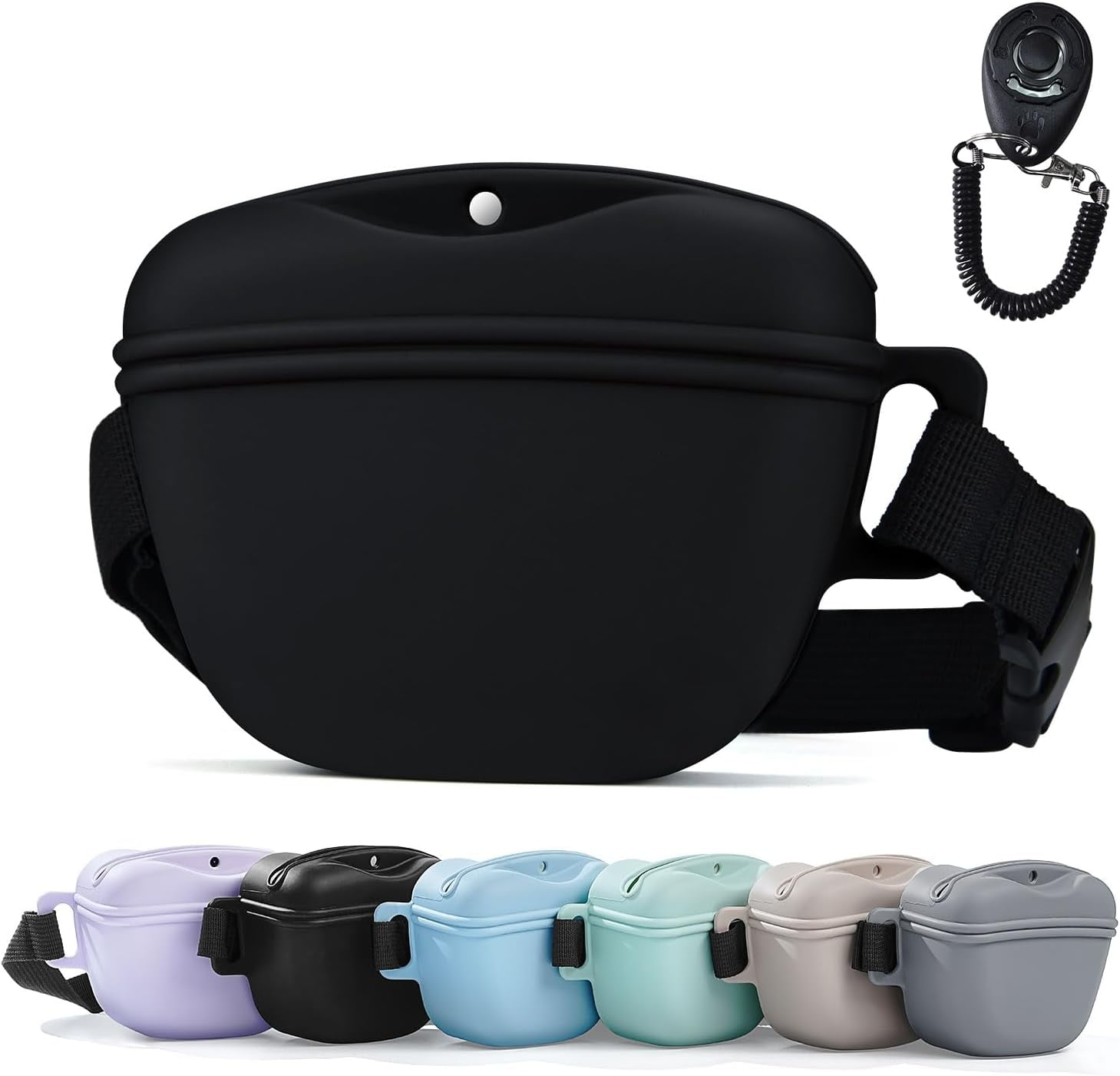 Pet Snack Pouch with Clicker 2.0 Upgraded Closure, 1.66 Cup Belt for ...