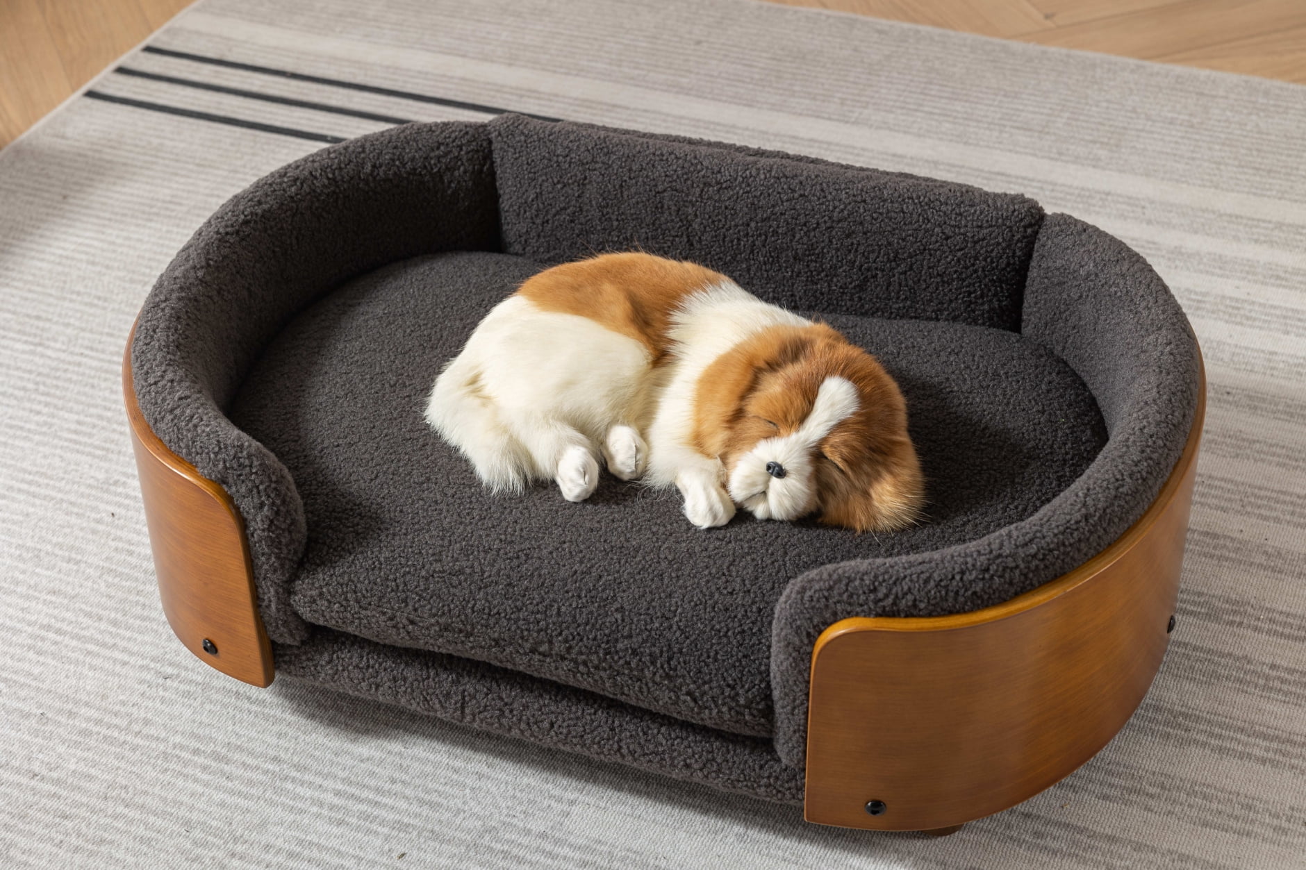 Pet Sofa Dog Bed Couch, Pet Couch Lounger with Solid Wood legs and ...