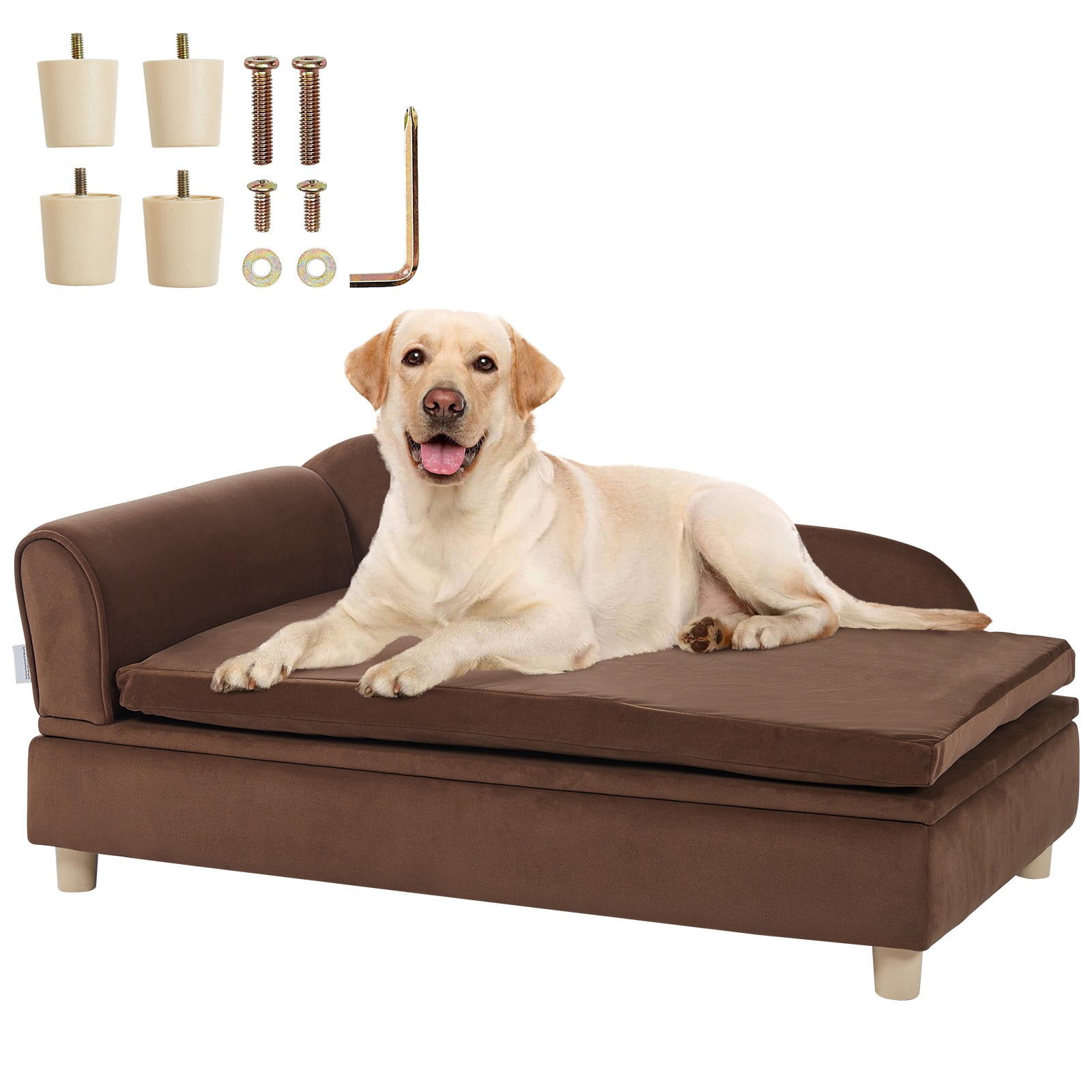 Pet Sofa Dog Couch for Large-Sized Dogs Dog Cat Sofa Bed 110 lbs Brown ...