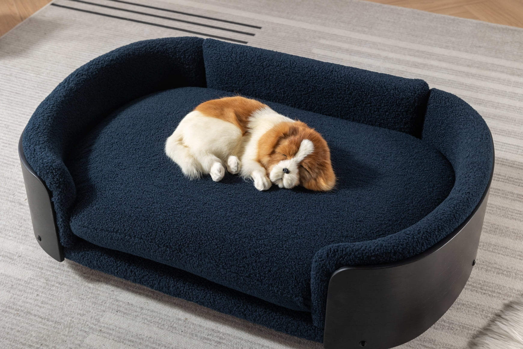 Pet Sofa Large Size, Scandinavian Style Elevated Dog Bed With Solid ...