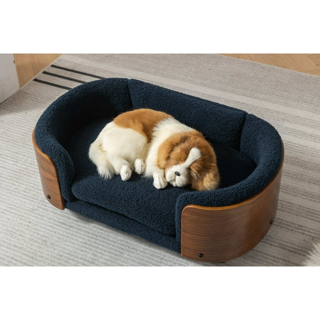 Pet Sofa Small Size, Scandinavian Style Elevated Dog Bed With Solid ...