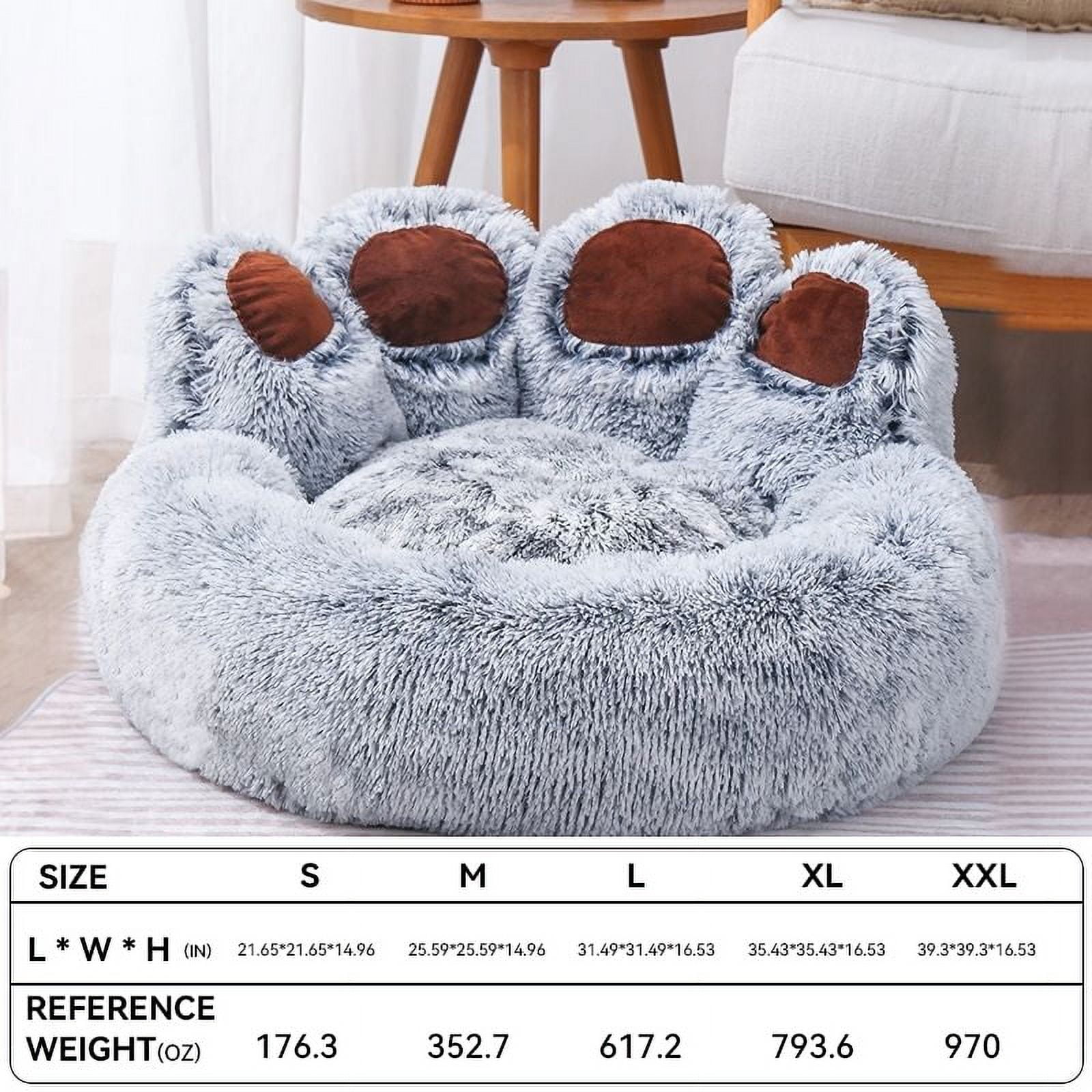 Pet Sofa, Soft Bear Paw Shape Pet Sleeping Bed For Indoor Dogs & Cats ...