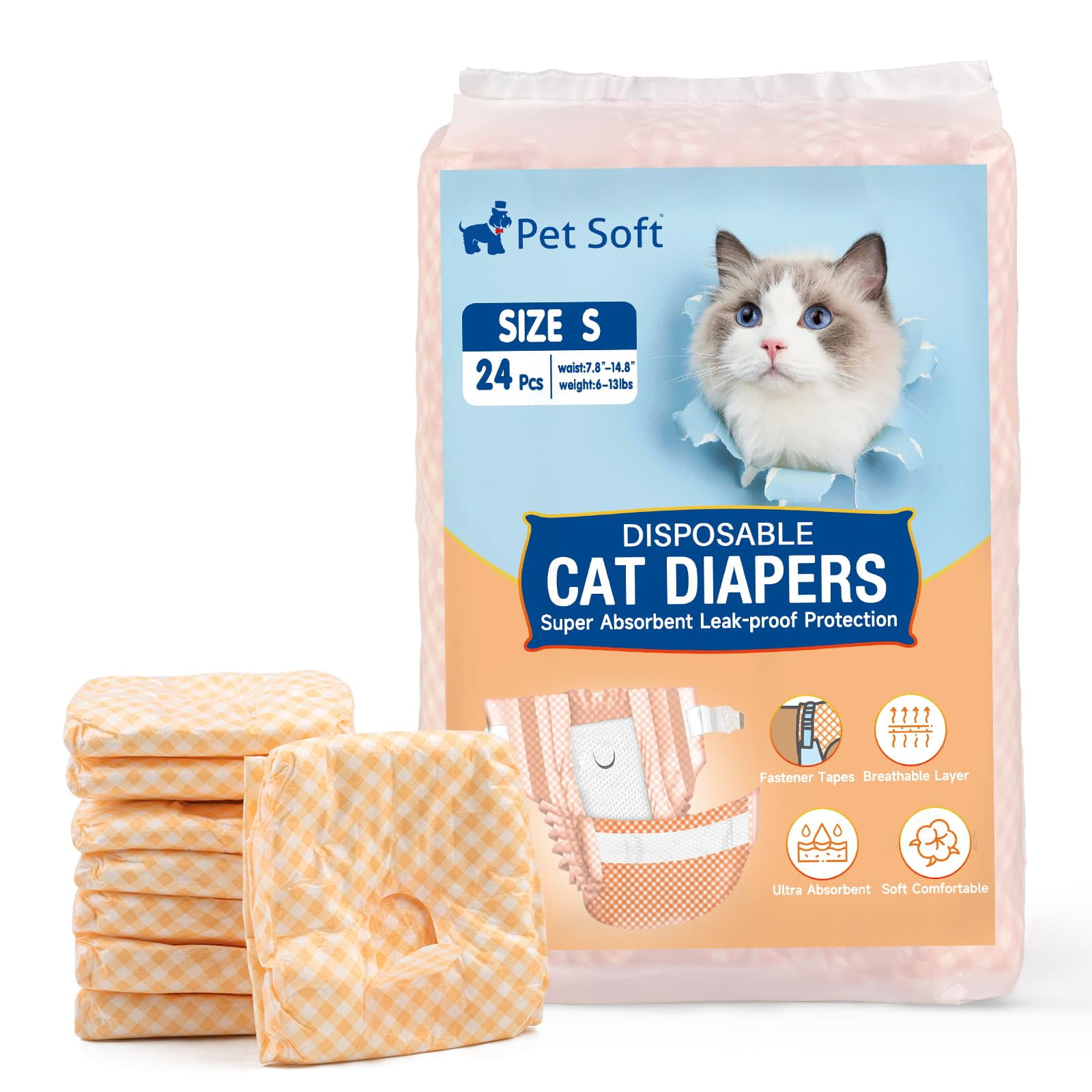 Pet Soft Disposable Cat DMF15 Diapers - Female Dog Diapers for Cats ...