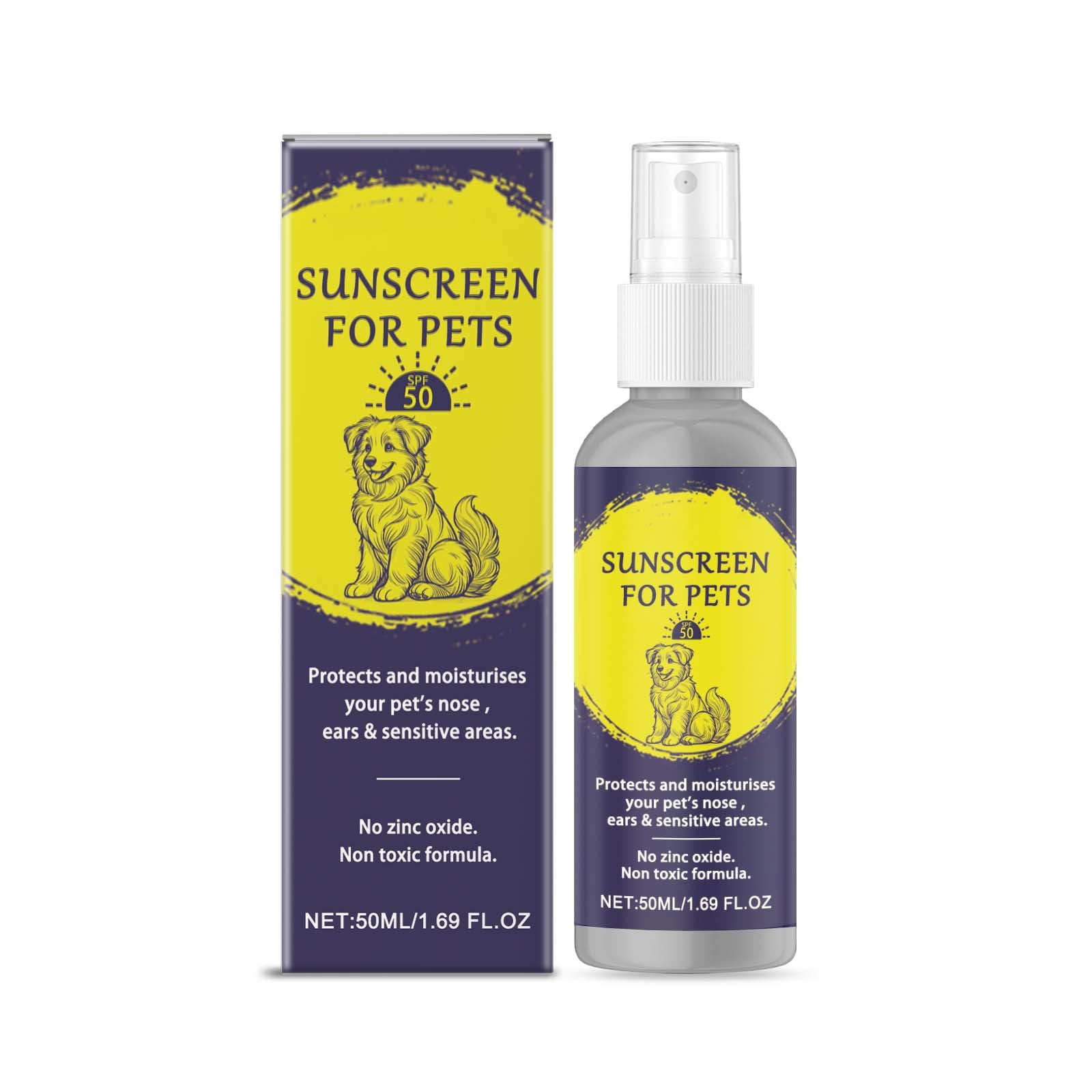 Pet Specific Sunscreen Spray 50 Physical Water Sensitive Outdoor Travel ...