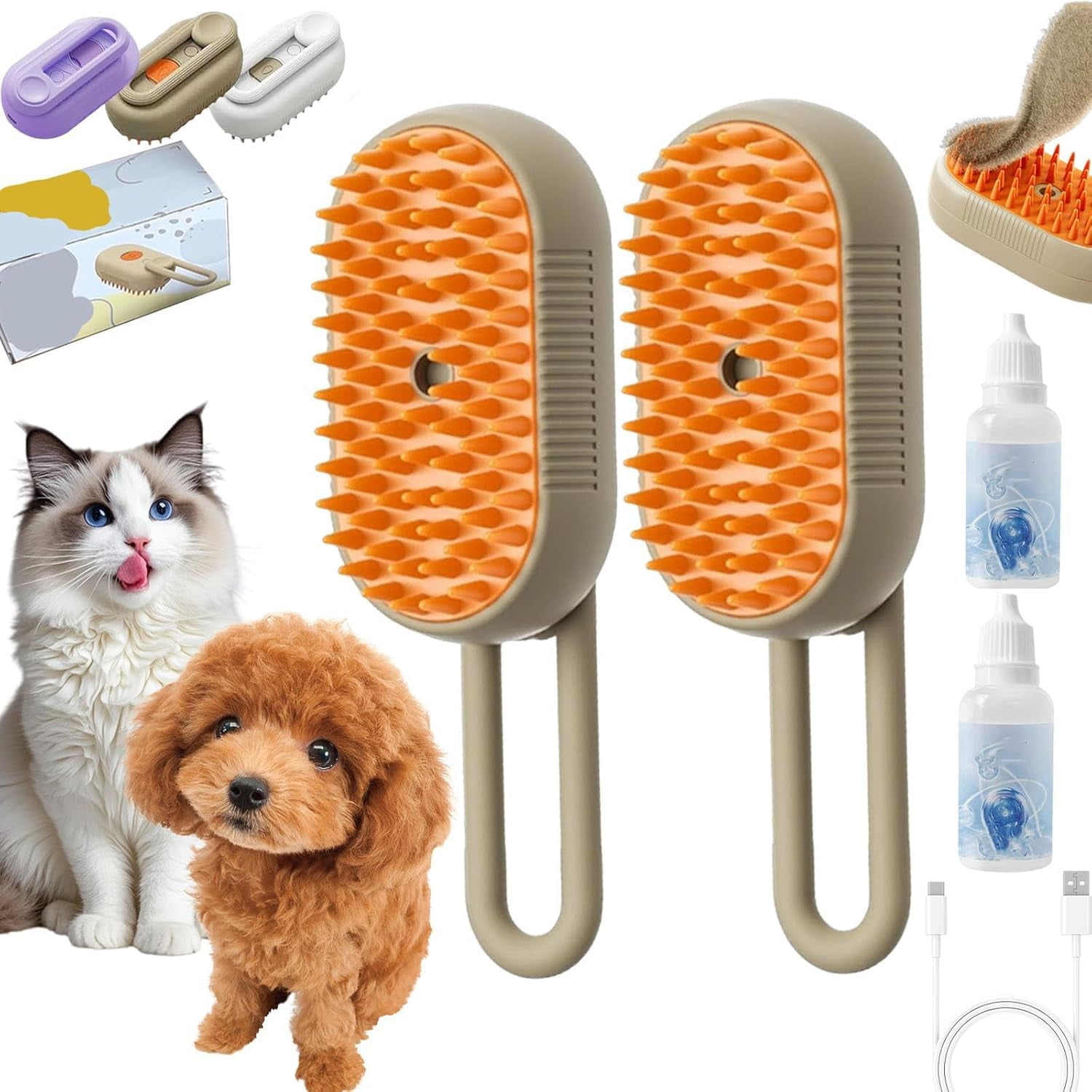 Pet Spritz Defur Comb, 2025 NEW Puffease Spritz Defur Comb, 3-In-1 Puff ...