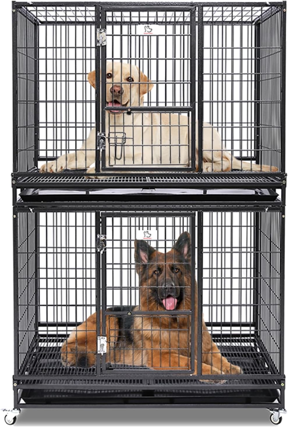 Pet Stackable 43 inch Dog Crate Cage Kennel Indoor with Divider, 2X ...