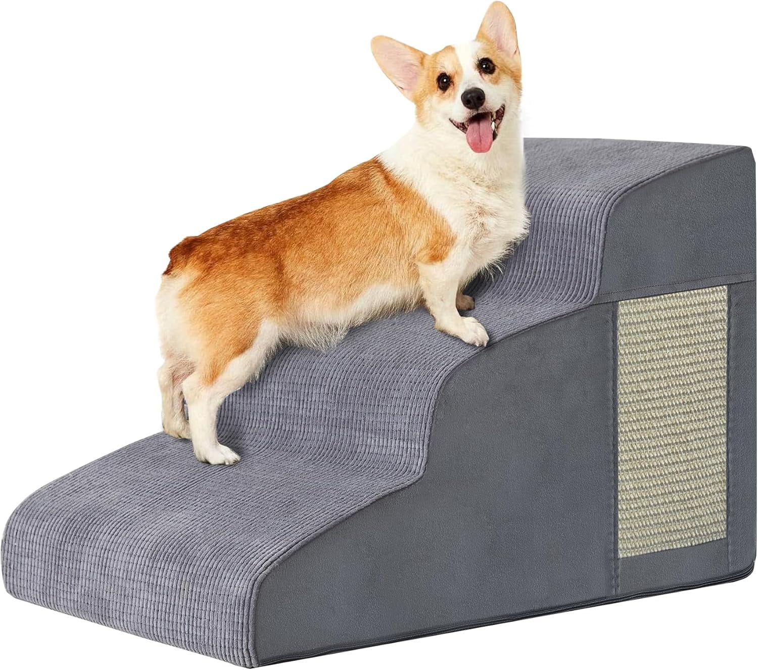 Pet Stairs, Dog Stairs for Small Dogs, Dogs Steps, 3-Step Curved Dog ...