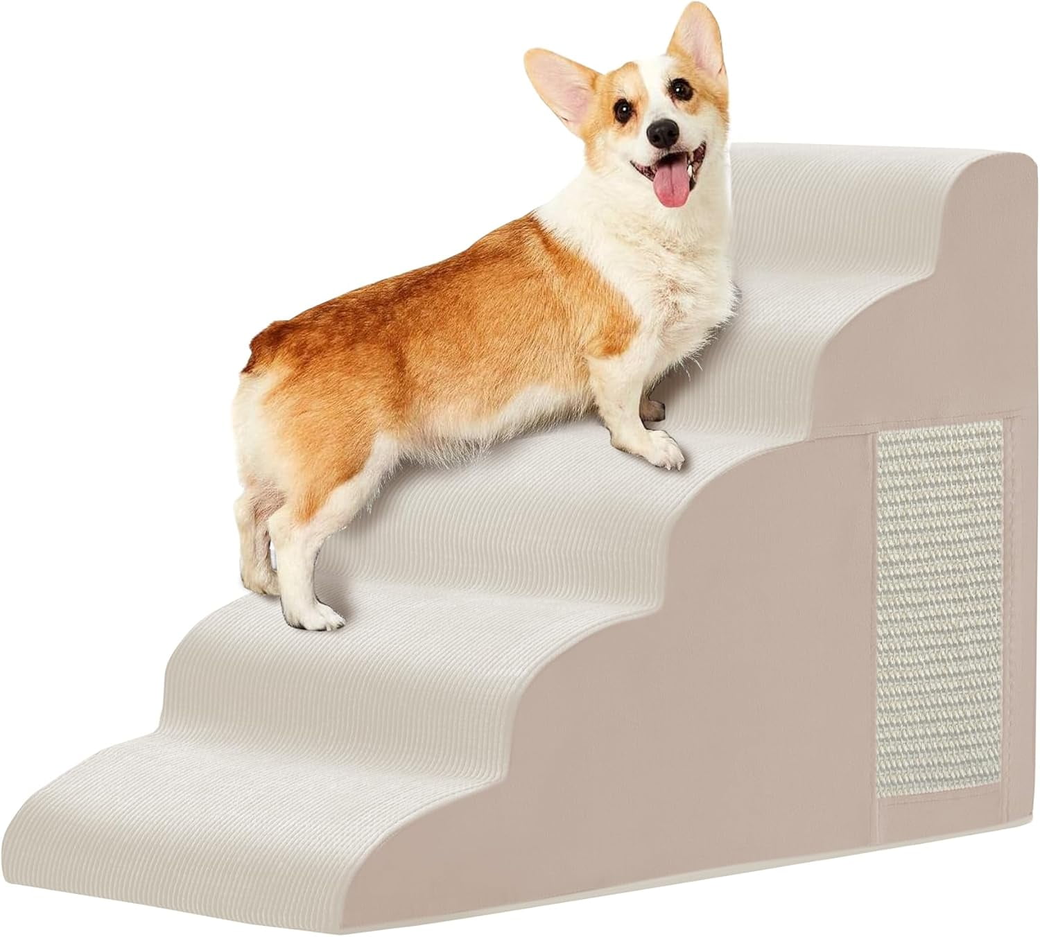 Pet Stairs, Dog Stairs for Small Dogs, Dogs Steps, 5-Step Curved Dog ...