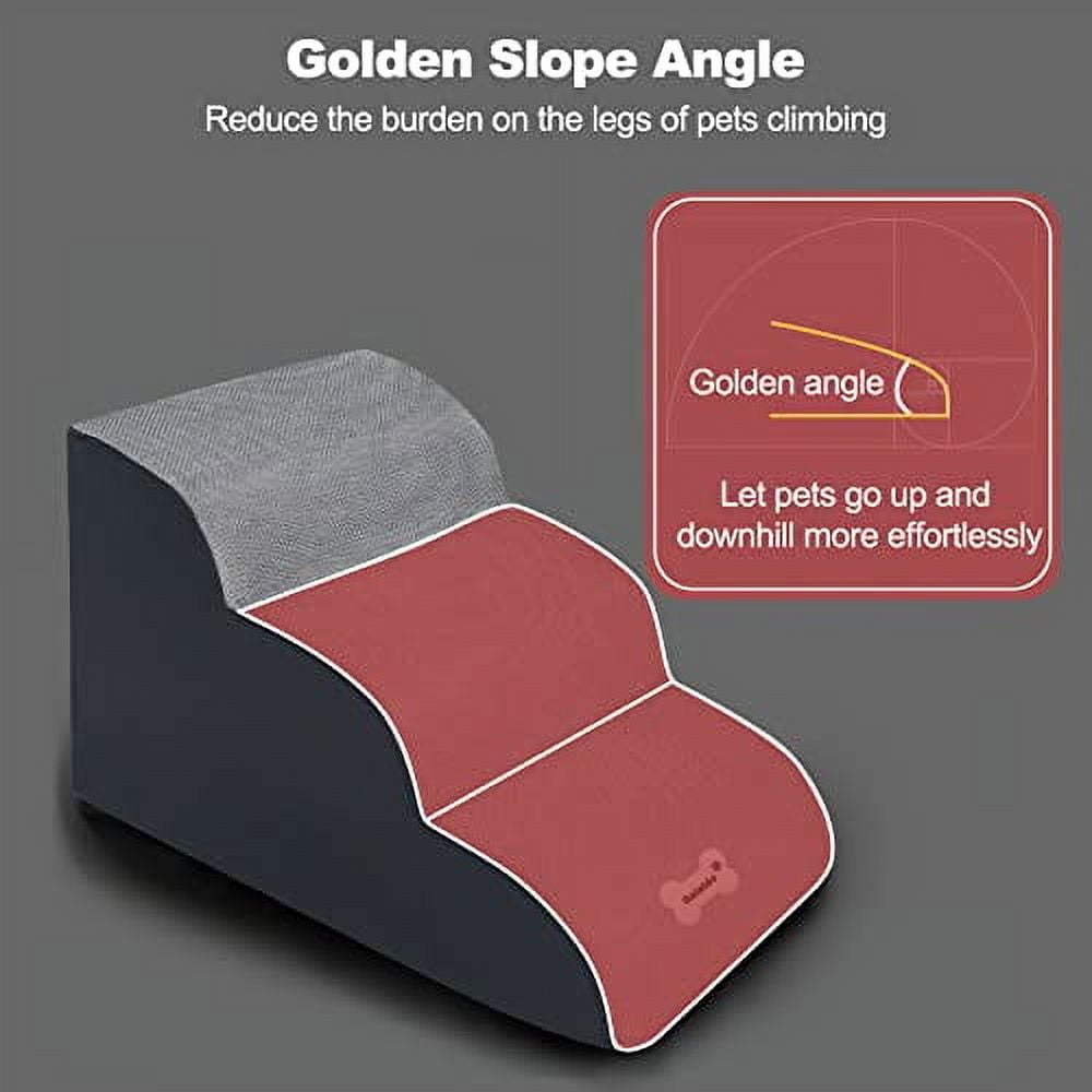 Pet Stairs, Washable & Zippered Cover Removable Pet Ramp, High Density ...