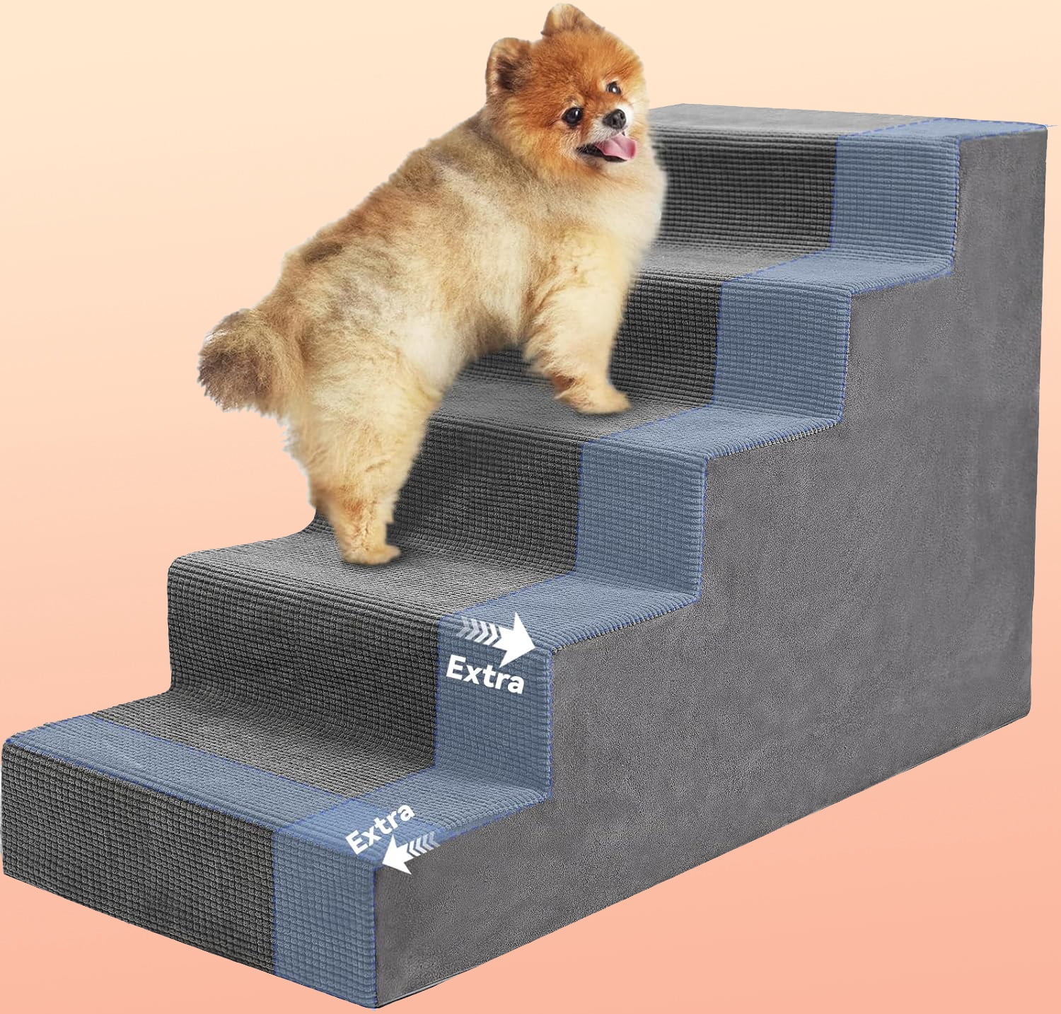 Pet Stairs for Small Dogs and Cats, Non-Slip Bottom Steps for High Beds ...