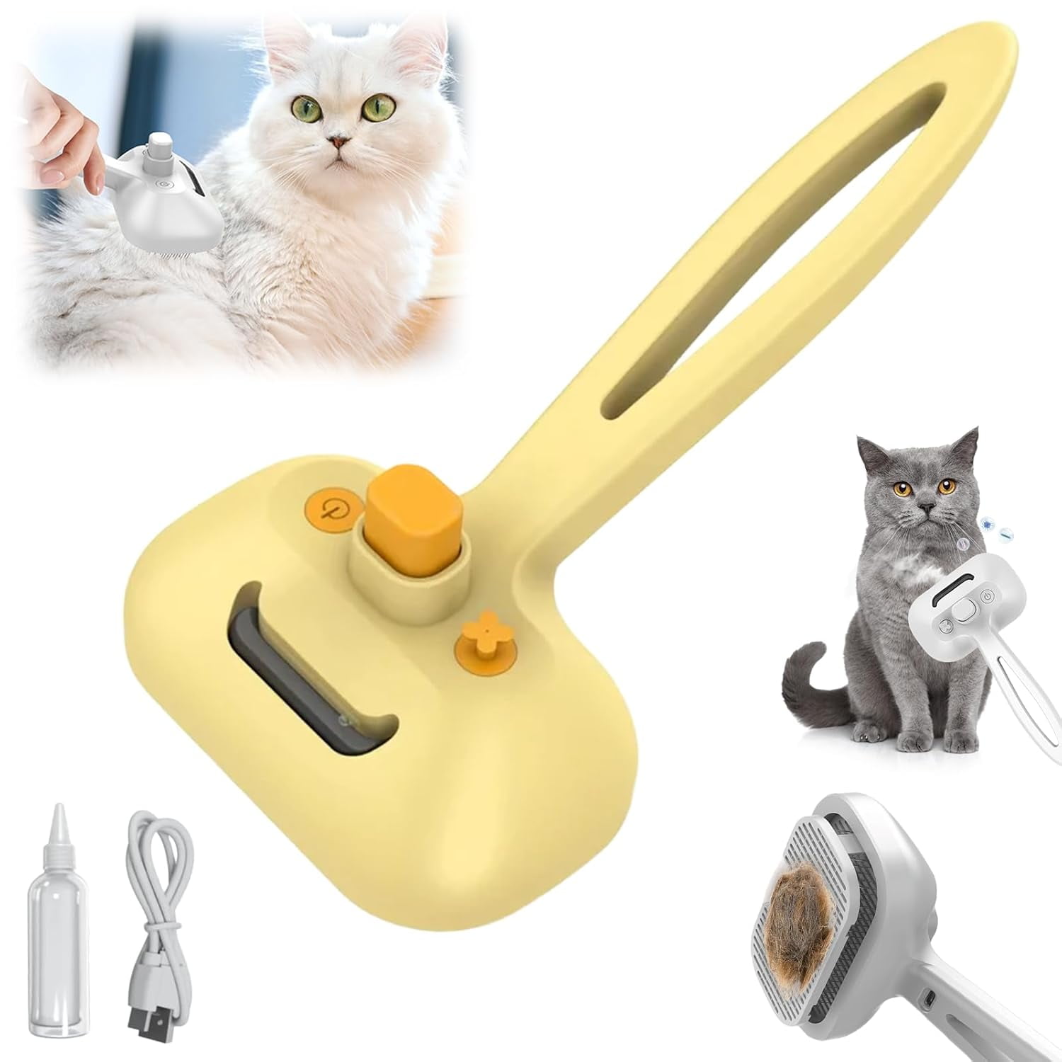 Pet Steam Brush Set for Dogs, 2025 New Self-Cleaning Pet Brush, Multi ...