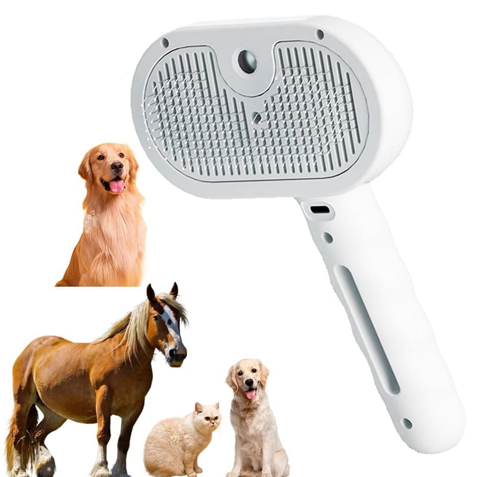 Pet Steam Brush for Dog Pet Steam Brush 4-in-1 Self-Cleaning Steam Pet Brush Steam Cleaner for ...