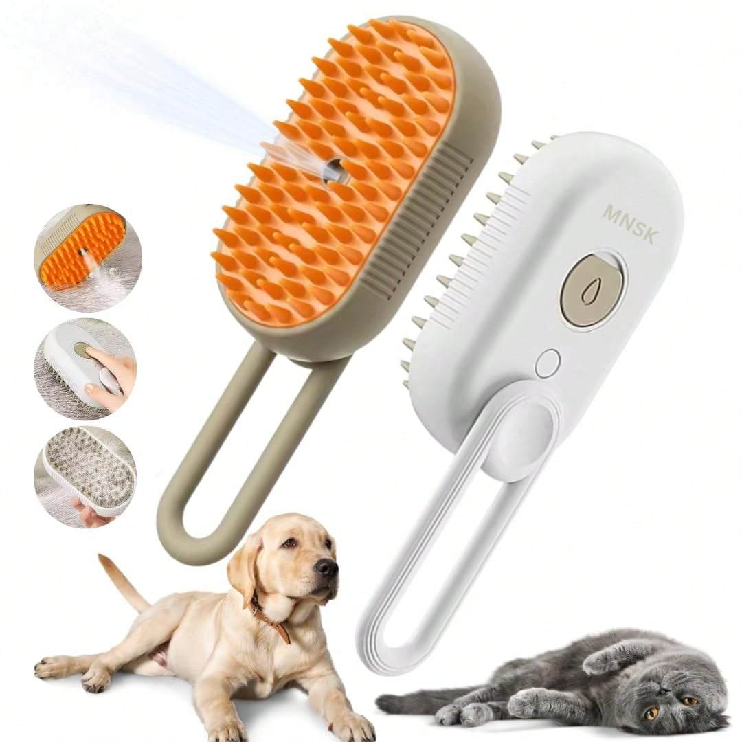 Pet Steam Groomer Brush, Massaging Comb for Cleaning & Reducing ...
