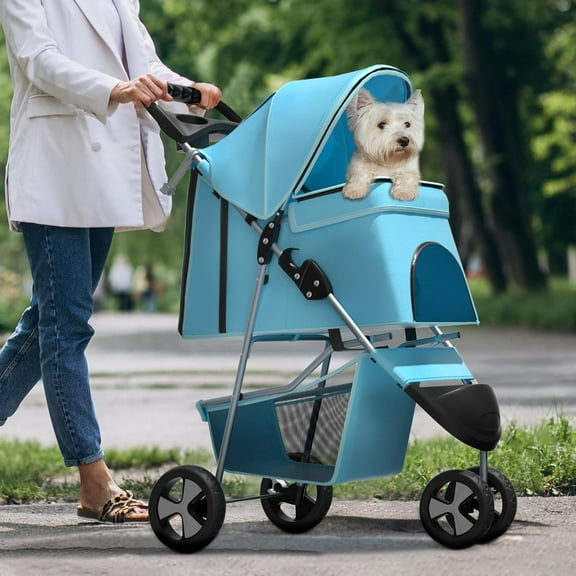 Gianna 3-Wheel Pet Stroller for Dogs, Jogging Stroller with Breathable ...