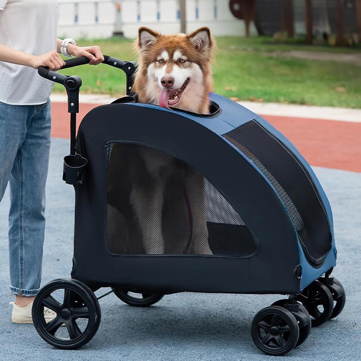 Colliford Pet Stroller, Folding Design, Spacious Cabin for Medium and ...