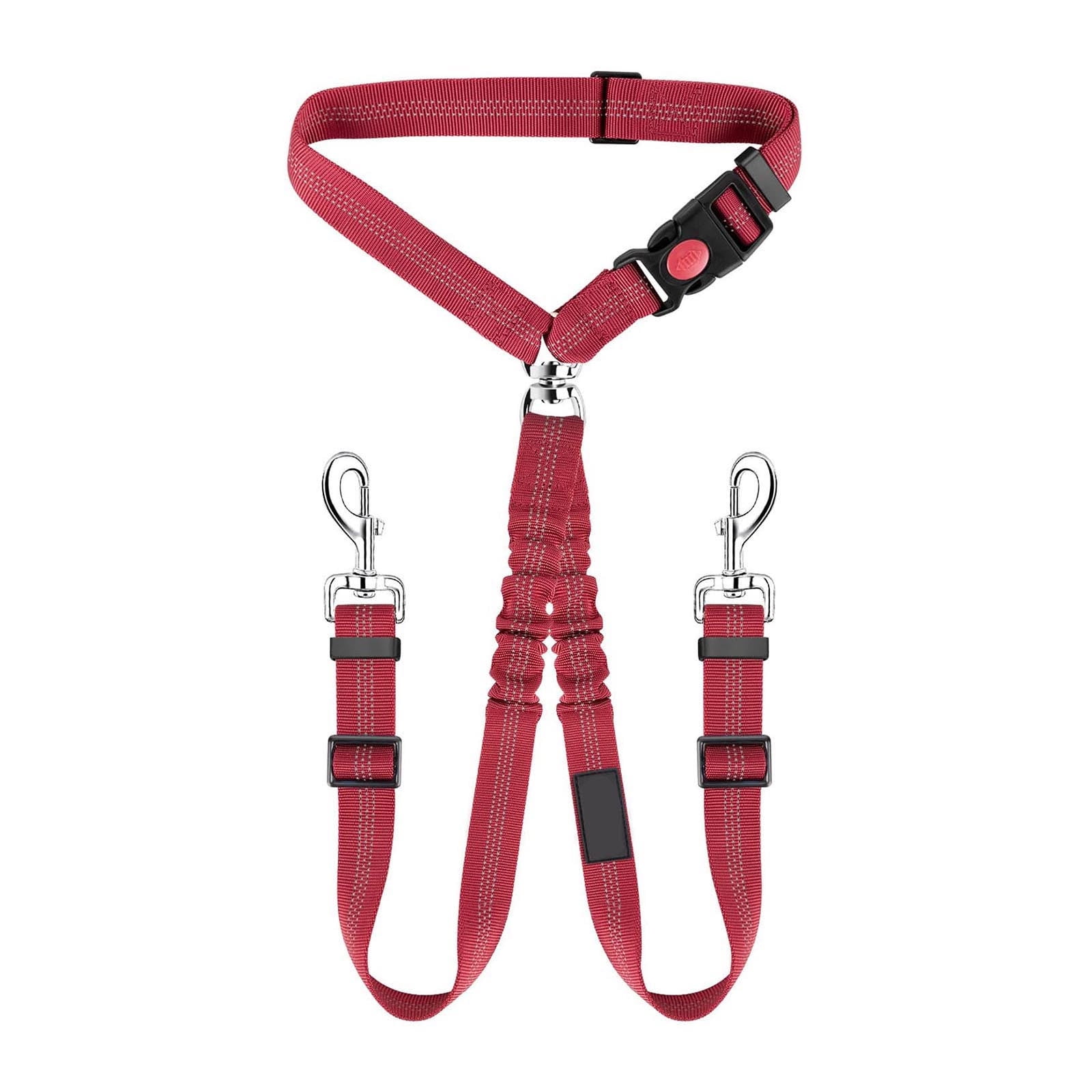 Pet Supplies Double Dog Seat Belt Adjustable Elastic Bungee Headrest ...