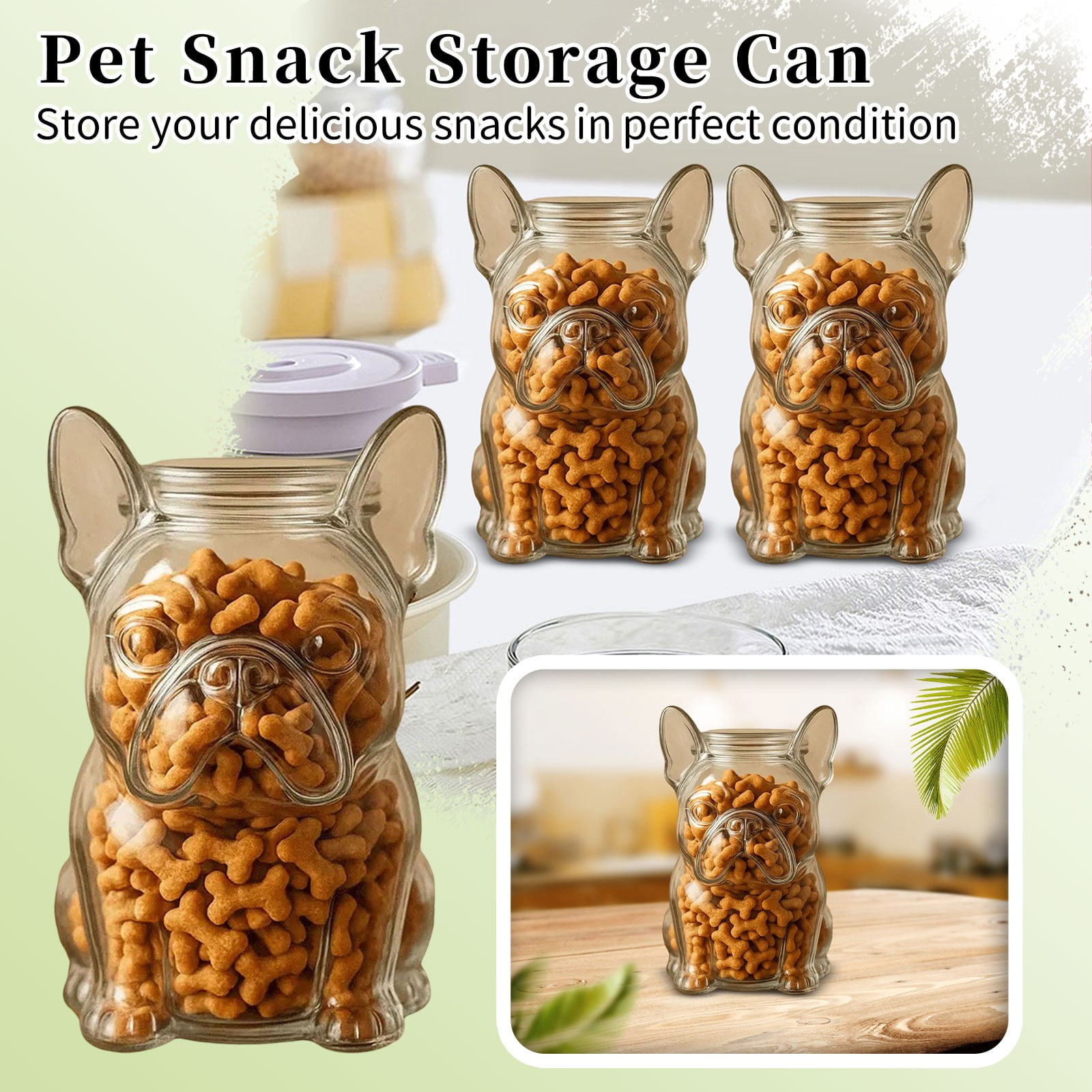 Pet Supplies French Snack Jar Adorable Airtight Container For Dog ...