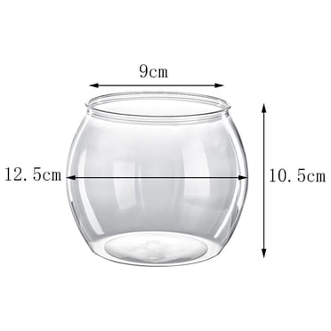 Miumaeov Bamboo Fish Bowl Office Glass Aquarium Mini Fish Tank ...